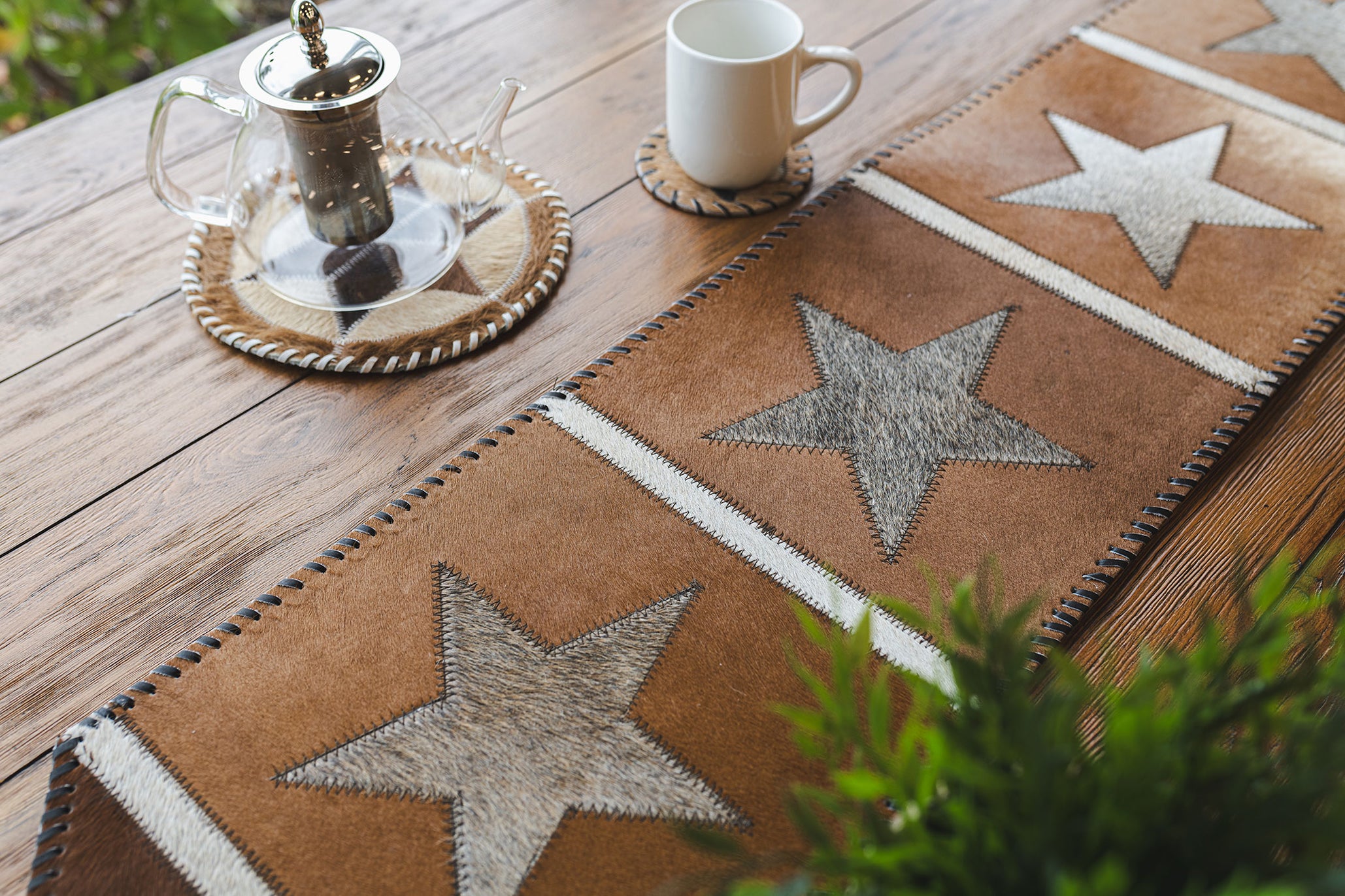 Cowhide Table Runner Star — Luxury Cowhides