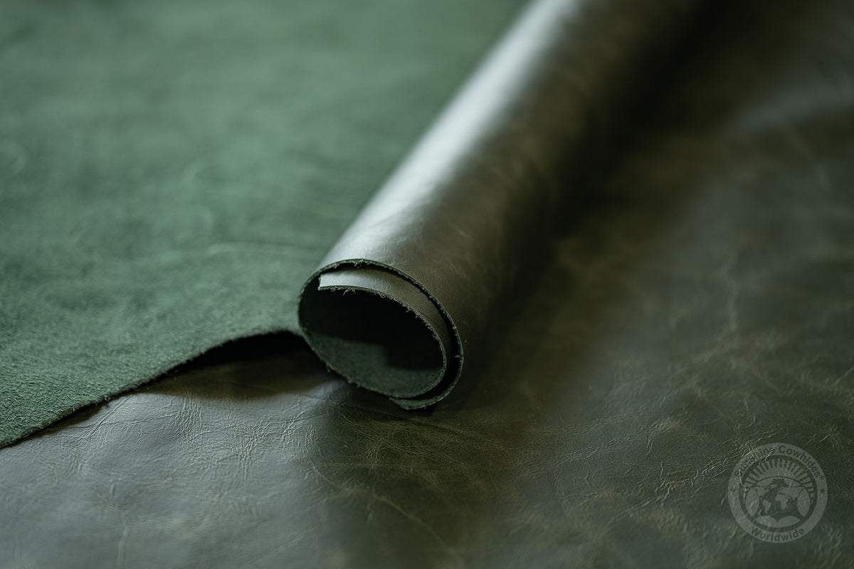 Premium Leather Sheet - Olive Green 12x12" — Luxury Cowhides