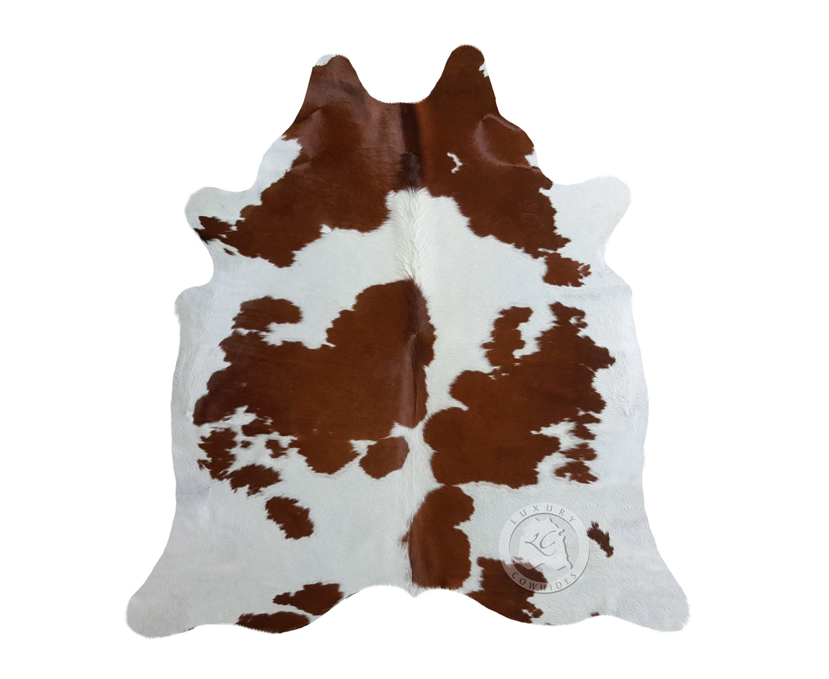 Brown and White Cowhide Rug — Luxury Cowhides