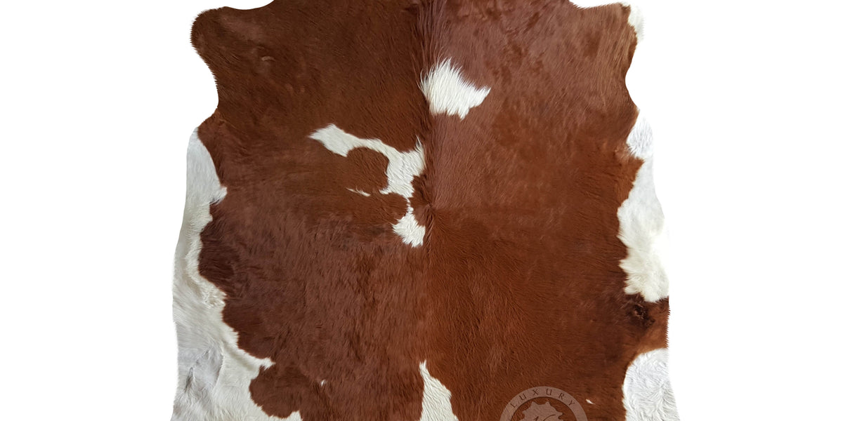 Brown and White Cowhide Rug — Luxury Cowhides