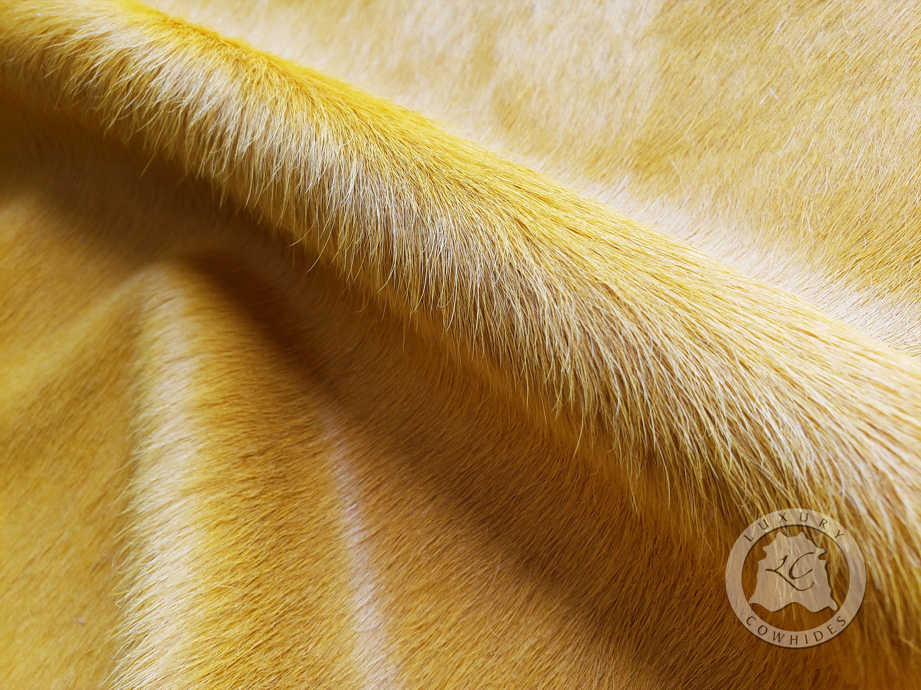 Dyed Yellow Cowhide Rug — Luxury Cowhides
