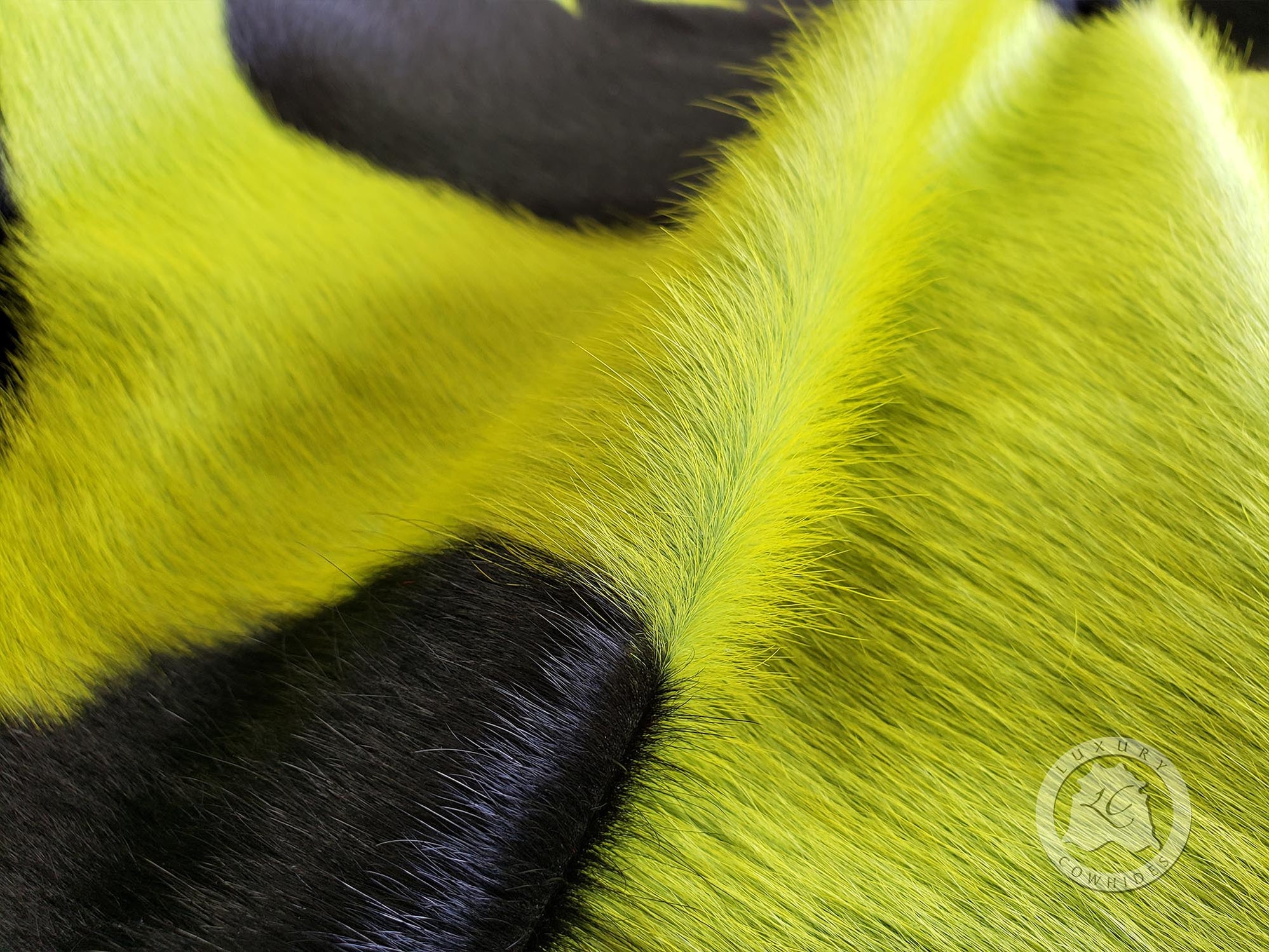 Dyed Green and Black Cowhide Rug — Luxury Cowhides