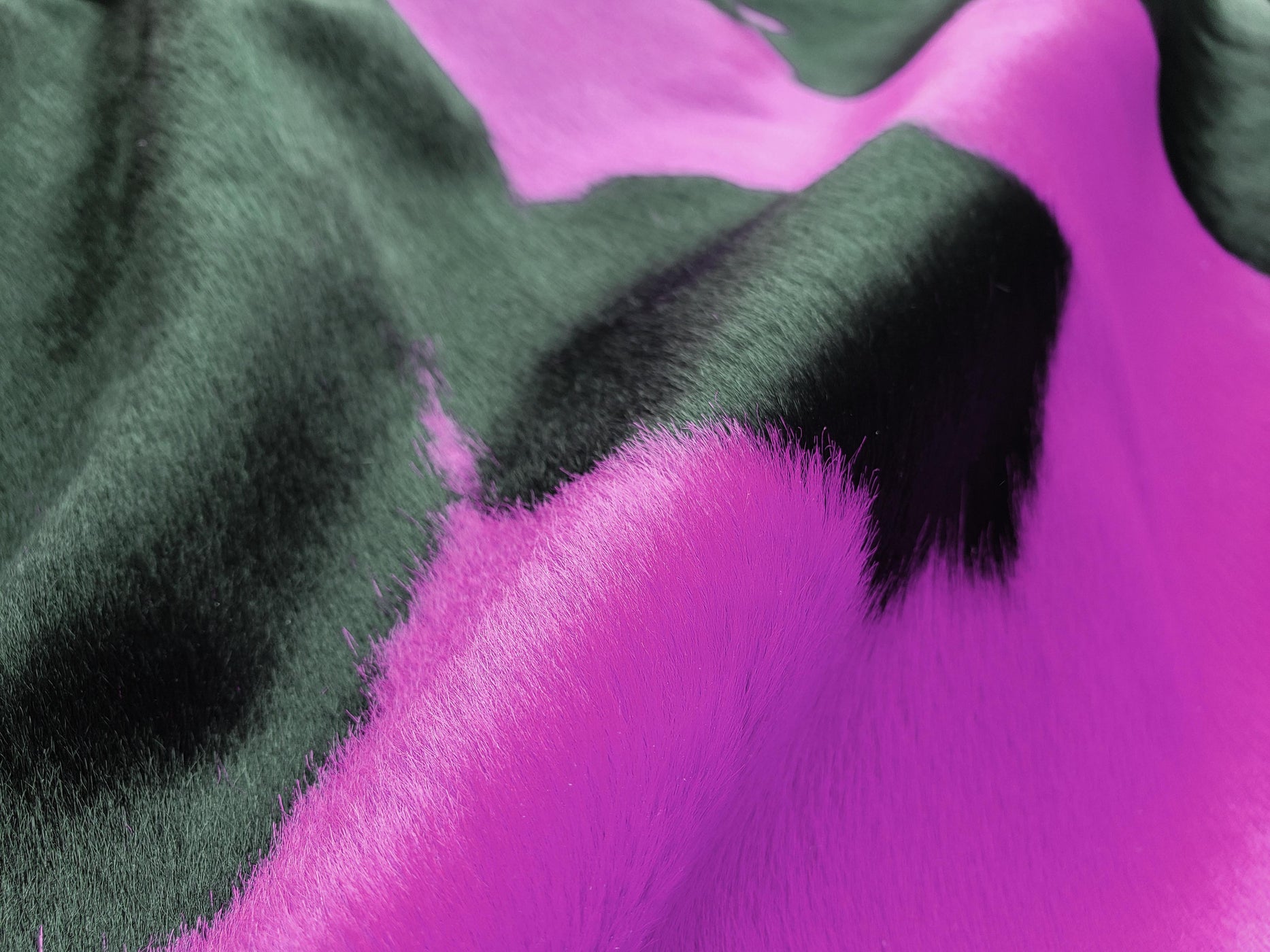 Dyed Pink on Black Cowhide Rug — Luxury Cowhides