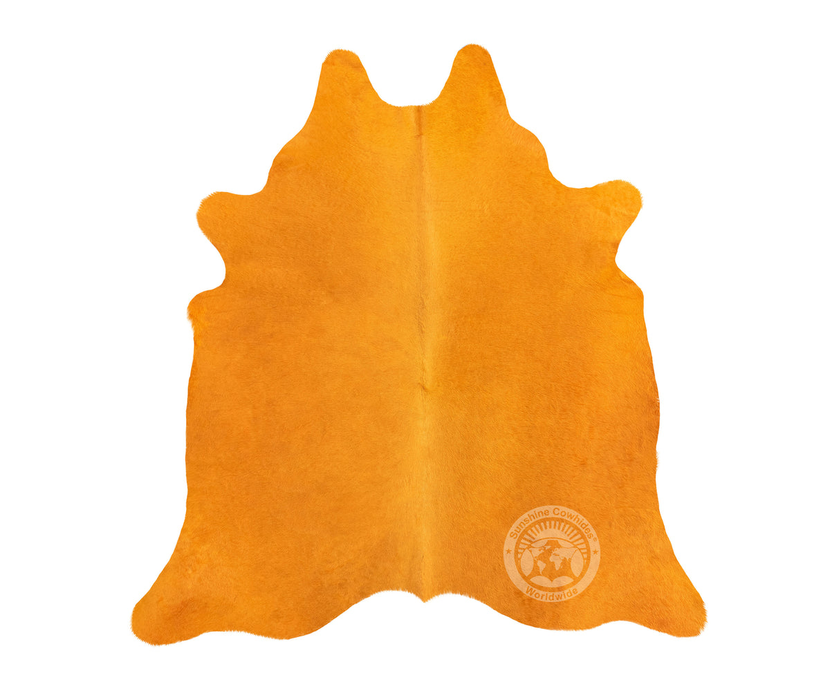 Dyed Orange Cowhide Rug — Luxury Cowhides