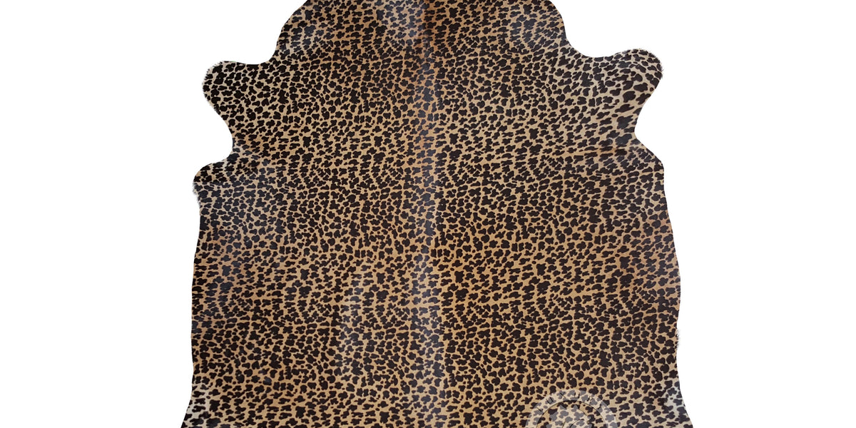 Leopard on Caramel Cowhide Rug — Luxury Cowhides