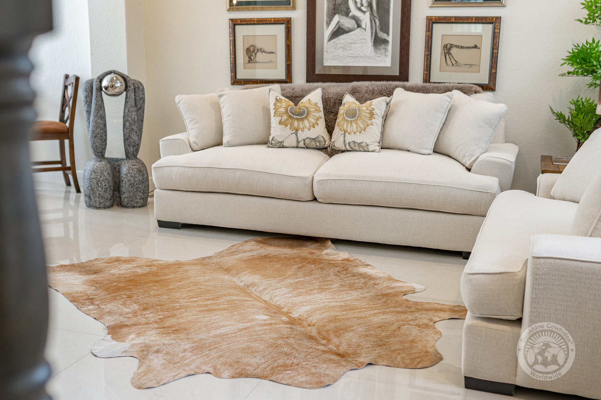 Beige Cowhide Rug — Luxury Cowhides