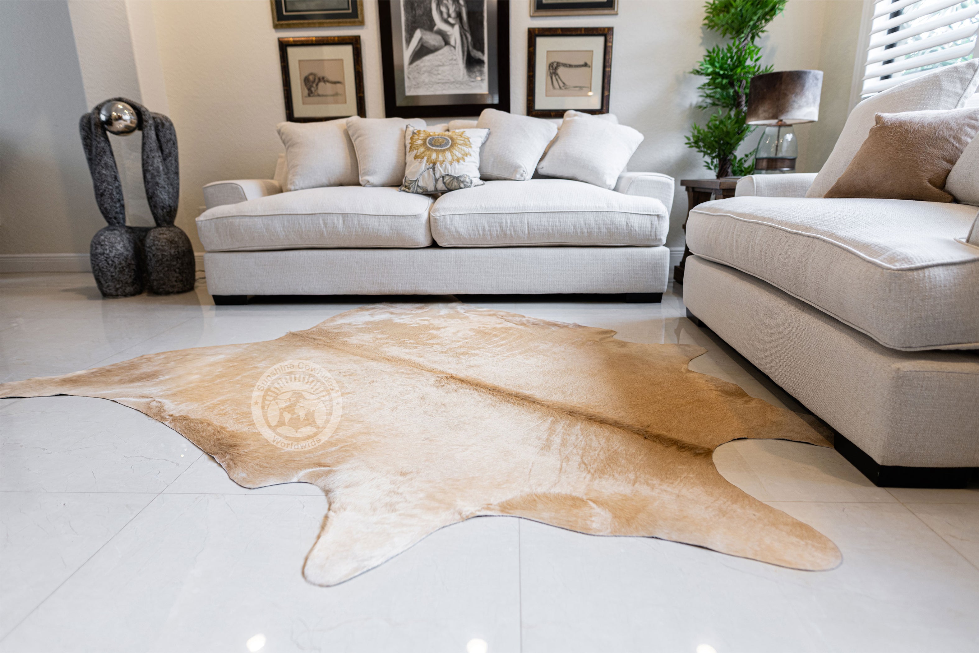 Beige Cowhide Rug — Luxury Cowhides
